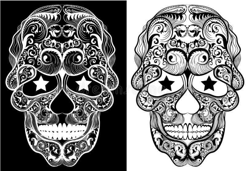 Kattskallar i gotisk stil vektor illustrationer. Illustration av ...