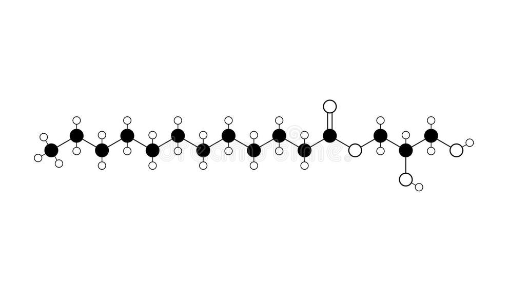 Monolaurin Molecule, Structural Chemical Formula, Ball-and-stick Model ...