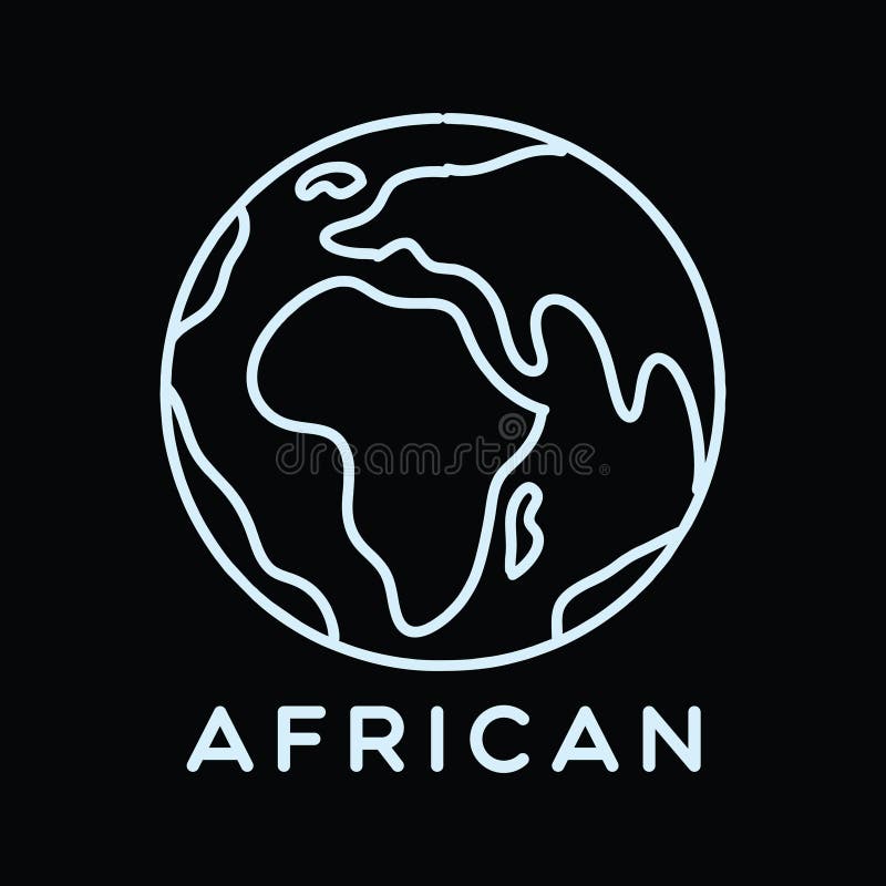 Monoline African Vector Logo, World Vintage Badge, Planet Creative ...