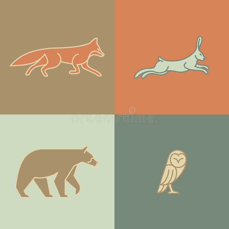 Monoline Animals Stock Illustrations – 240 Monoline Animals Stock ...