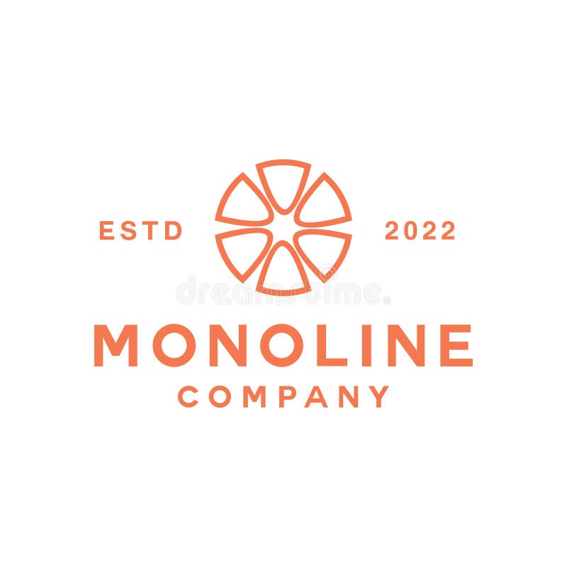 Monoline Bright Logo Vector Design Graphic Emblem Stock Vector ...
