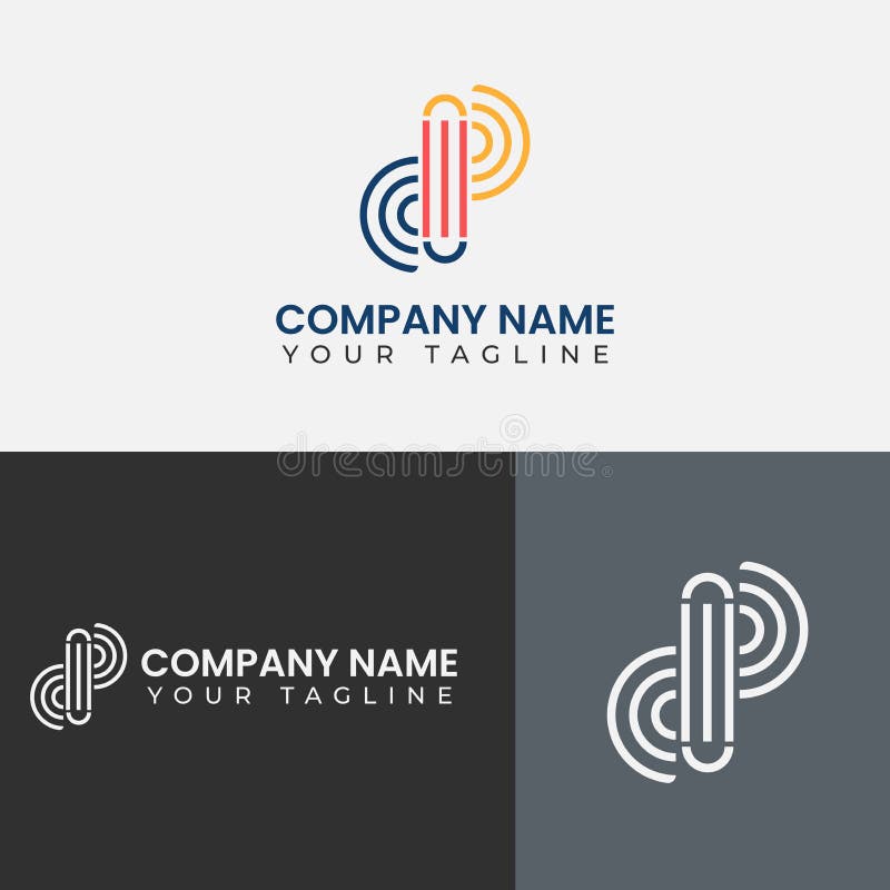 Monoline Colorful Logo Vector Illustration Stock Vector - Illustration ...