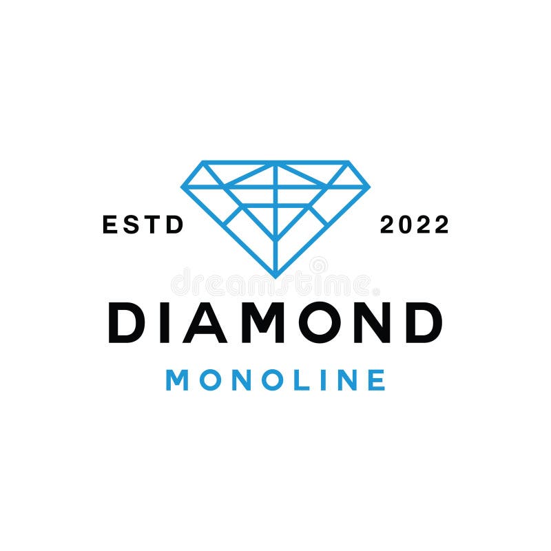 Monoline Diamond Logo Vector Design Graphic Emblem Stock Vector ...