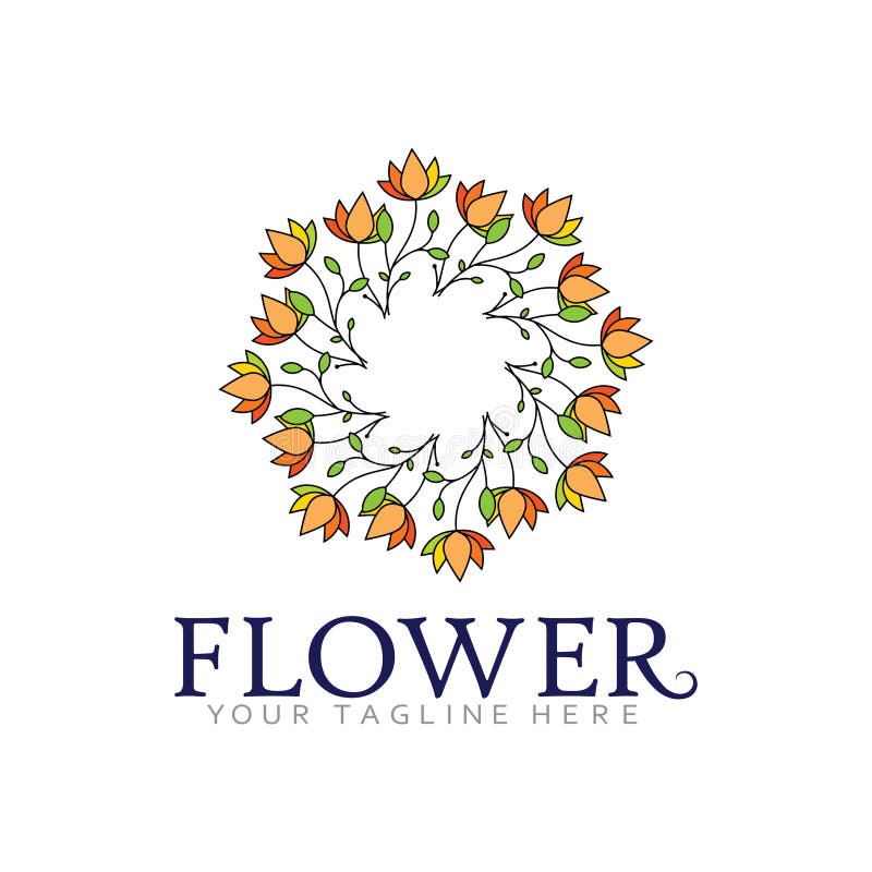 Monoline Flower Emblem for Luxury Organic Product Logo Stock Vector ...