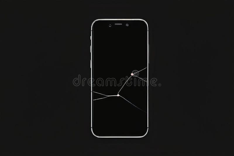Monoline Phones Screen Has a Single Line or Shape with a Focus O Stock ...