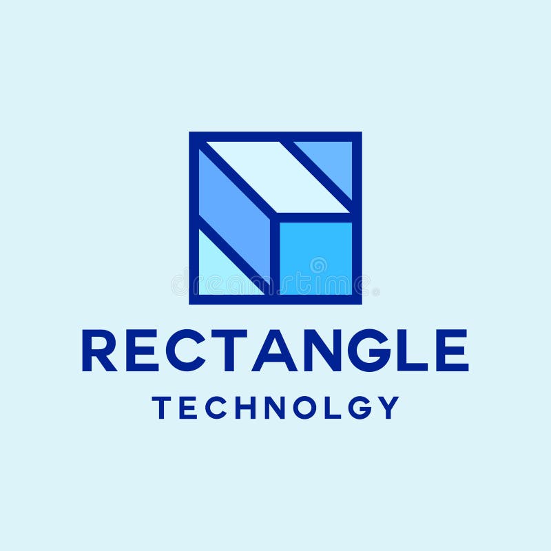 Monoline Rectangle Cube Box Logo Symbol Design Vector Emblem Stock ...