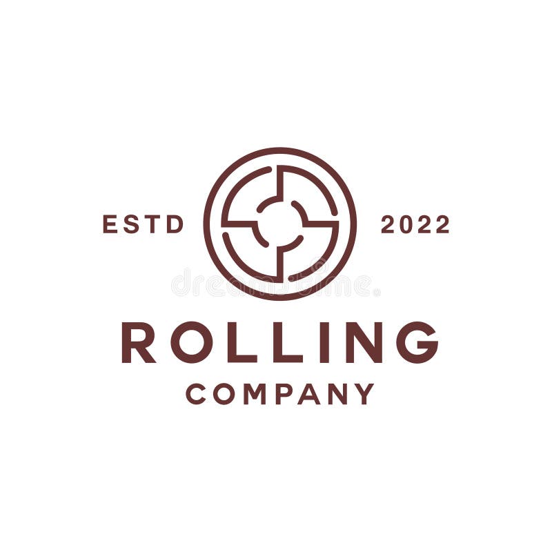Monoline Rolling Logo Vector Design Graphic Emblem Stock Vector ...