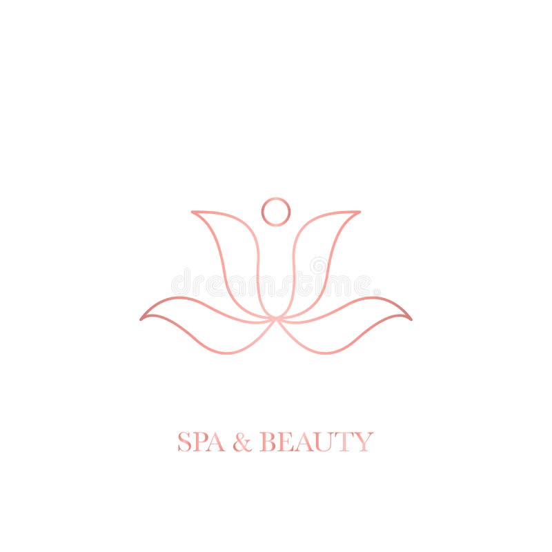 Monoline Simple Logos for Spa and Beauty Salon Stock Illustration ...