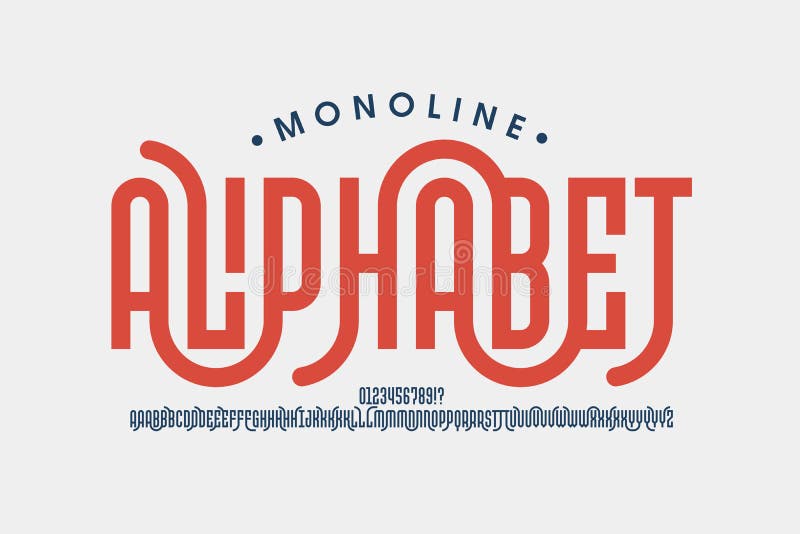 Monoline style font design stock vector. Illustration of monoline ...