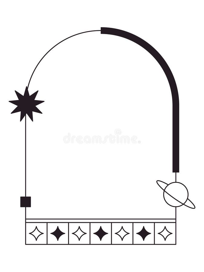 Monoline Y2K Frame 90s Style Aesthetic Modern Elements Stock ...