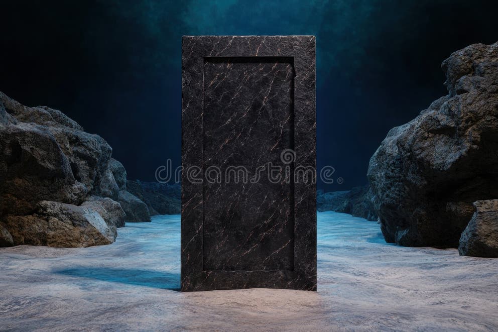 Monolith Portal between Rock Formations in a Surreal Landscape. Stock ...