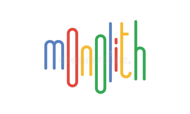 Monolith Typography Text Logo, Colorful Design Vector Concept Stock ...