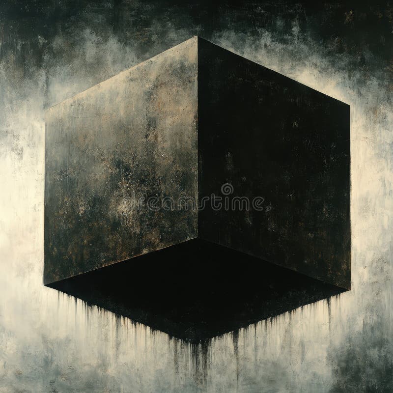 Monolithic Black Cube in Abstract Setting Stock Image - Image of high ...
