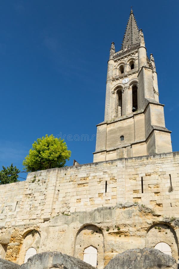 The Monolithic Church in St. Emilion Stock Image - Image of religion ...