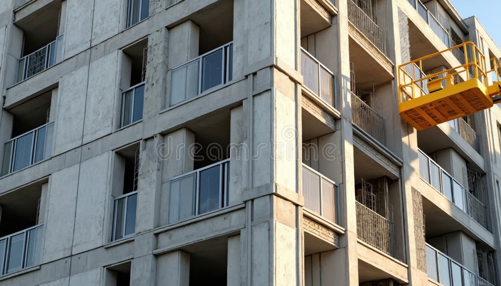 Monolithic Concrete Frame of Constructing Apartment Building with ...