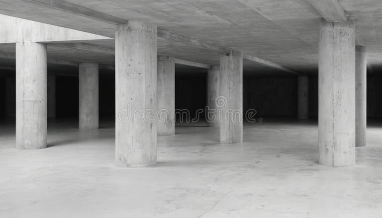 Monolithic Concrete Pillars and Ceiling Create a Raw, Industrial ...