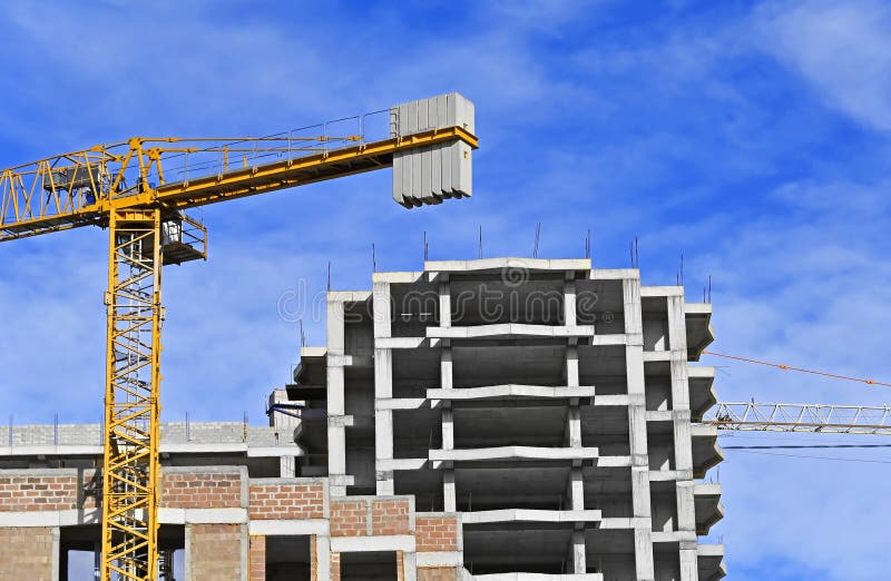 Monolithic Construction Site Stock Image - Image of crane, architecture ...