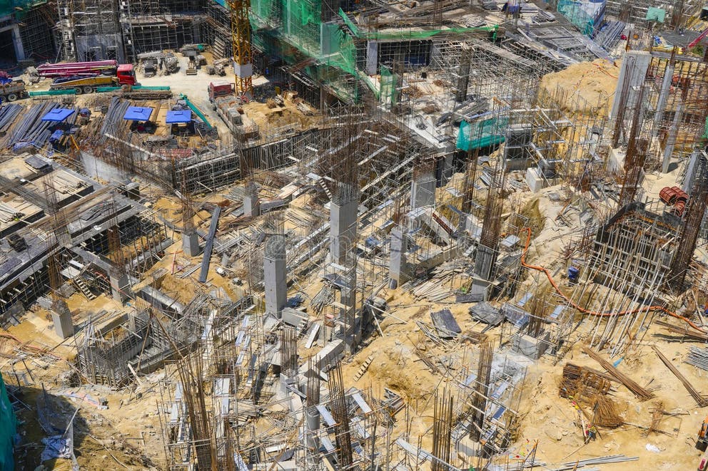 Monolithic Foundation with Metal Reinforcement. Forms Vertical Formwork ...