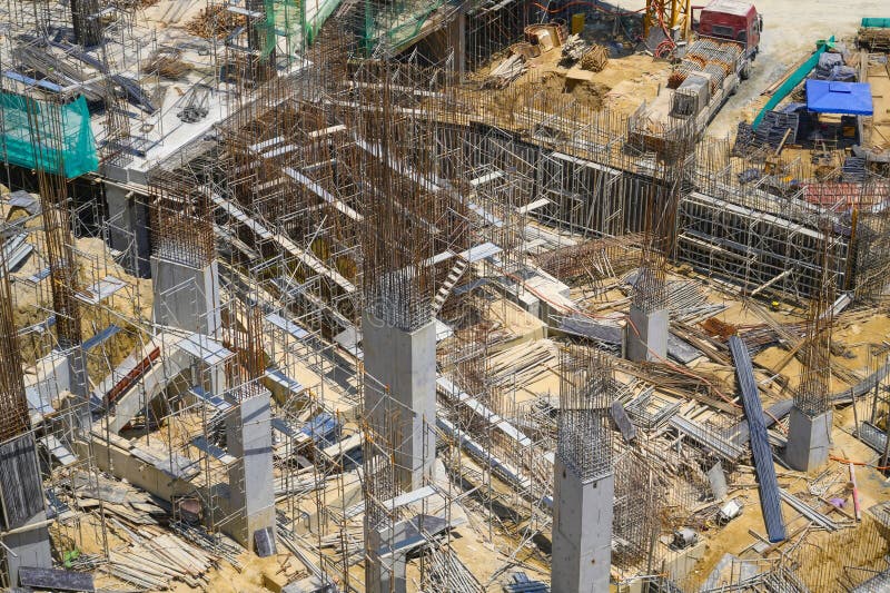 Monolithic Foundation with Metal Reinforcement. Forms Vertical Formwork ...