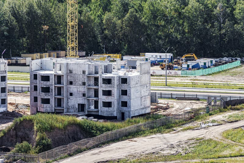 Monolithic Frame Construction of the Building. Solid Walls of Concrete ...