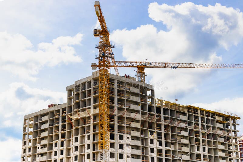 Monolithic Frame Construction of the Building. Solid Walls of Concrete ...