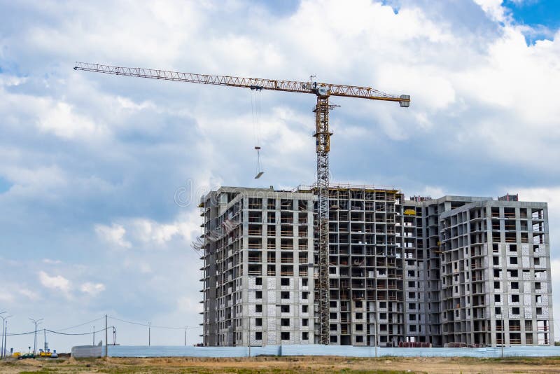Monolithic Frame Construction of the Building. Solid Walls of Concrete ...