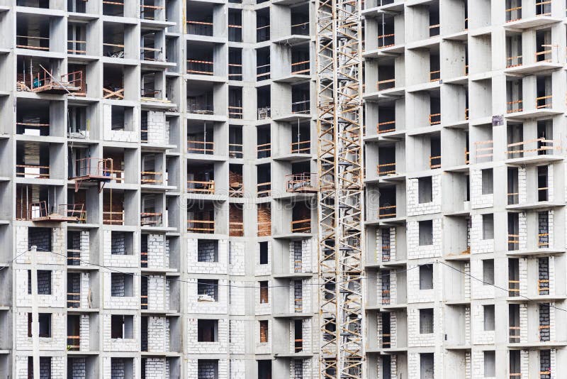 Monolithic Frame Construction of the Building. Solid Walls of Concrete ...