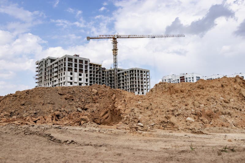 Monolithic Frame Construction of the Building. Solid Walls of Concrete ...