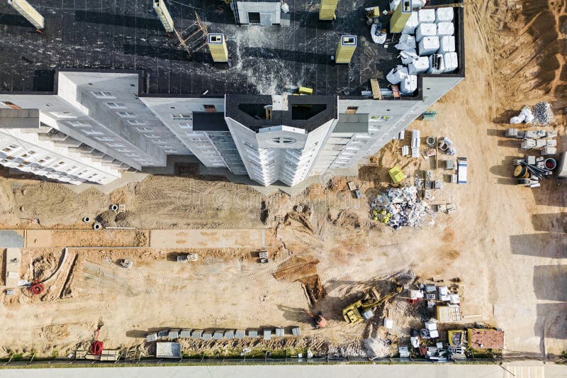 Monolithic Frame Construction of the Building. Solid Walls of Concrete ...