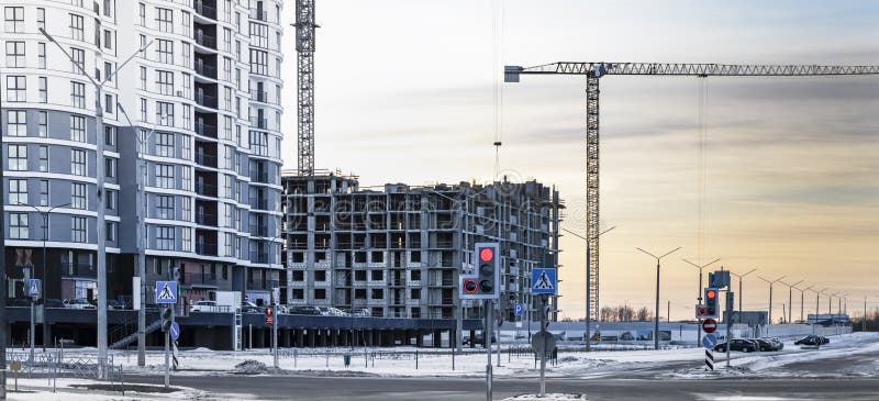 Monolithic-frame Construction of a Residential Building. Construction ...