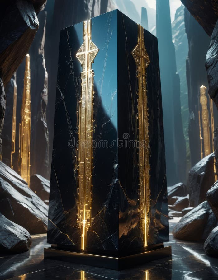 Monolithic Light Structure in Cavern Stock Image - Image of towering ...