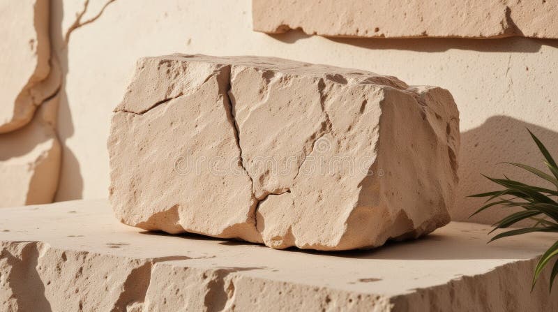 Monolithic Stone Abstract Form with Eroded Texture Stock Photo - Image ...