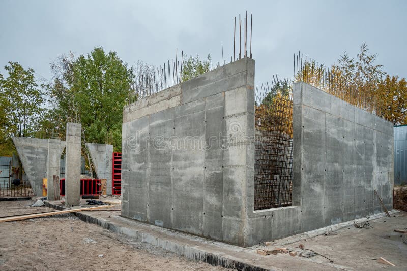Construction of Monolithic Walls Stock Photo - Image of shoring ...