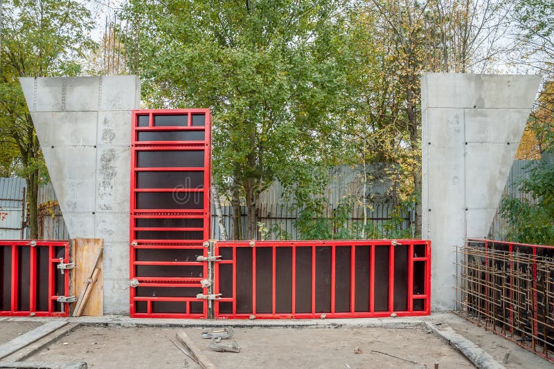 Monolithic Structural Elements and Formwork Stock Image - Image of ...