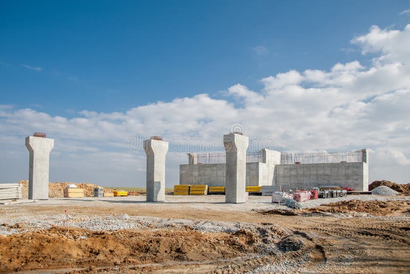 Monolithic Structural Elements and Scaffolding Stock Photo - Image of ...