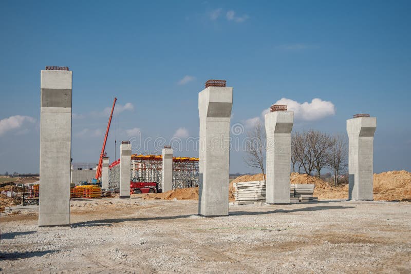 Monolithic Structural Elements and Scaffolding Stock Photo - Image of ...