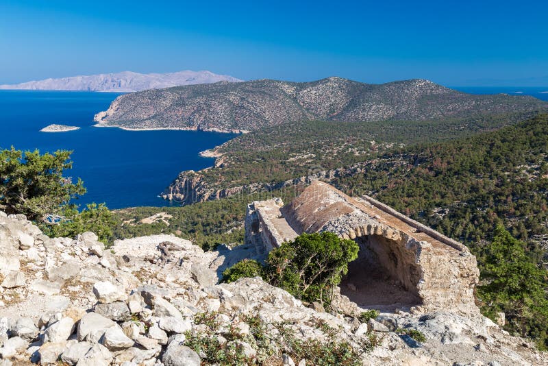 Monolithos, Rhodes stock image. Image of coast, greece - 97597941