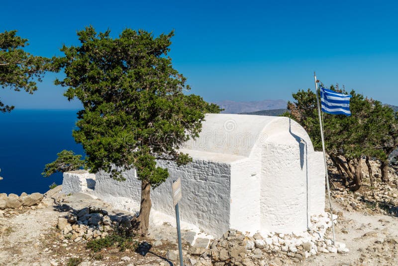 Monolithos, Rhodes stock image. Image of blue, wall, castle - 97598291