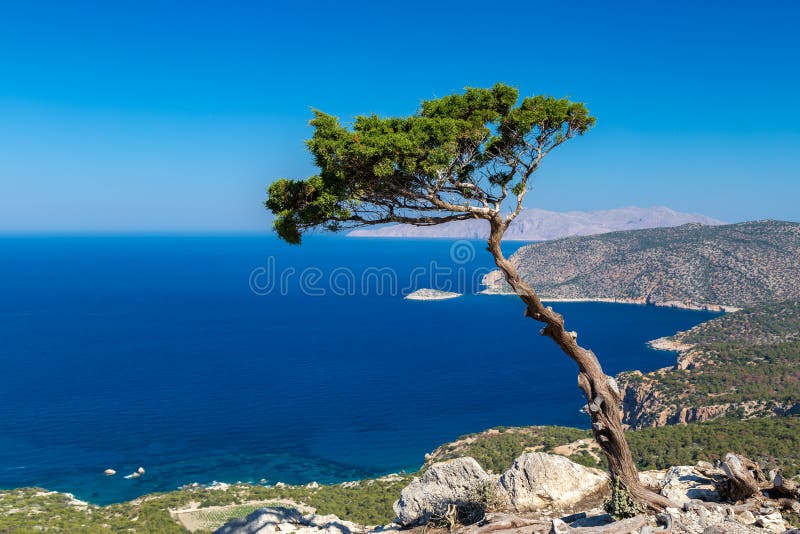 Monolithos, Rhodos stockbild. Bild von verderblich, blau - 97598129
