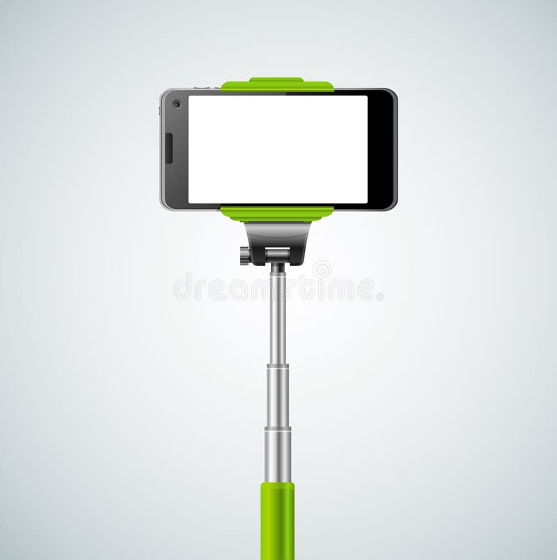 Monopod Selfie Front. Vector Stock Vector - Illustration of selfi ...