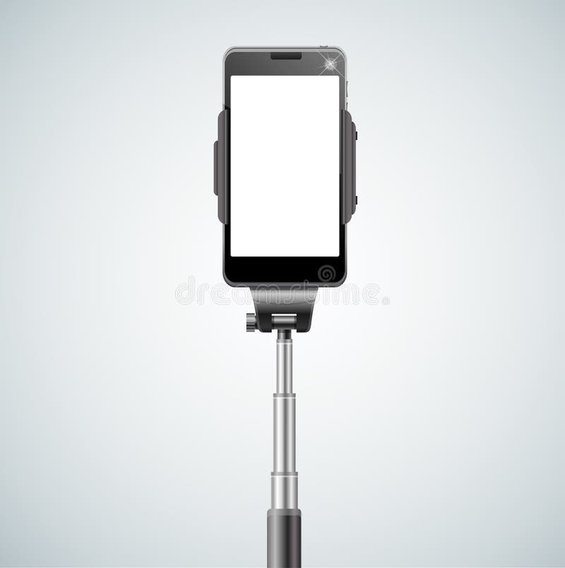 Monopod Selfie Colorful Set. Vector Stock Vector - Illustration of ...