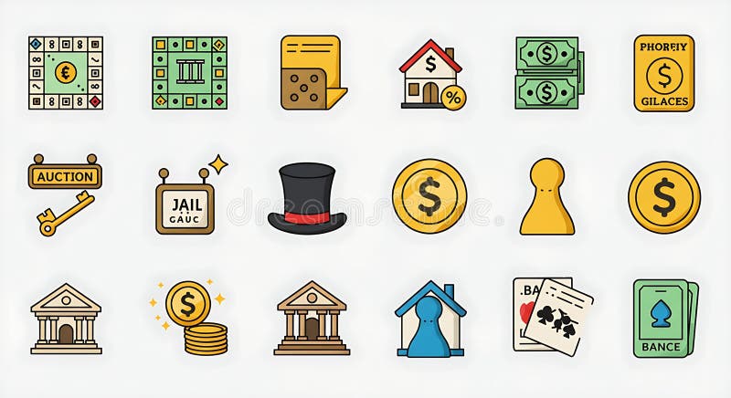Monopoly-Inspired Icon Set – Board Game Elements in Flat and 3D ...