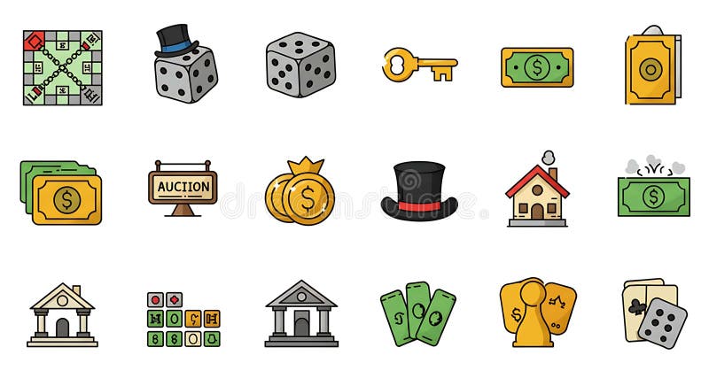 Monopoly-Inspired Icon Set – Board Game Elements in Flat and 3D ...