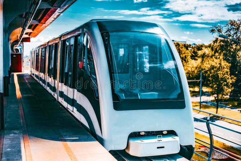 Monorail Fast Train on Railway Stock Photo - Image of construction ...