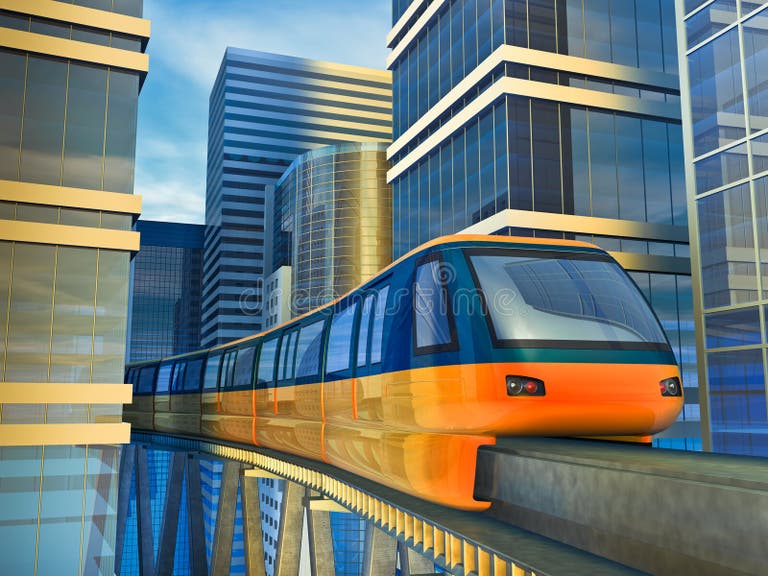 Futuristic Monorail Train Stock Illustrations – 1,070 Futuristic ...