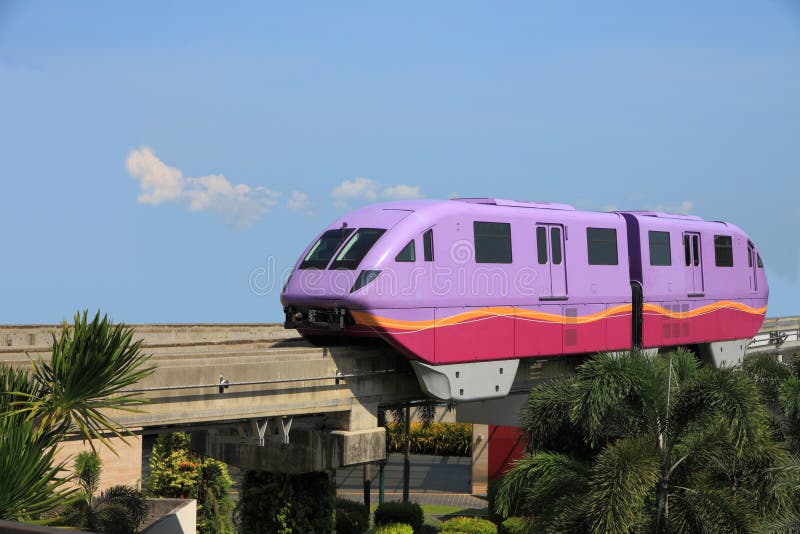 Monorail Fast Train on Railway Stock Image - Image of passenger ...