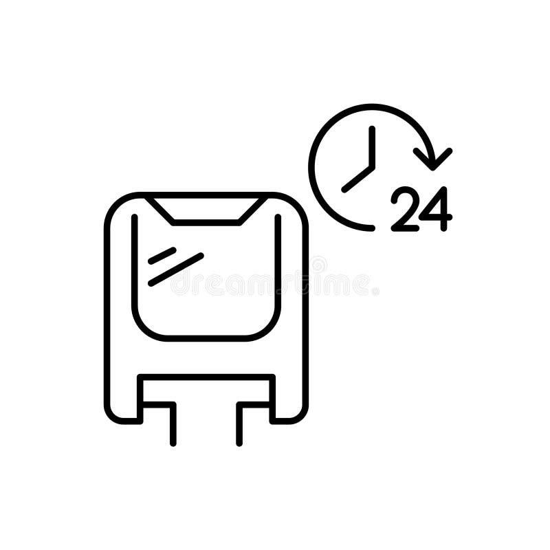 Monorail Train and 24 Hours Symbol. Around the Clock Transportation and ...