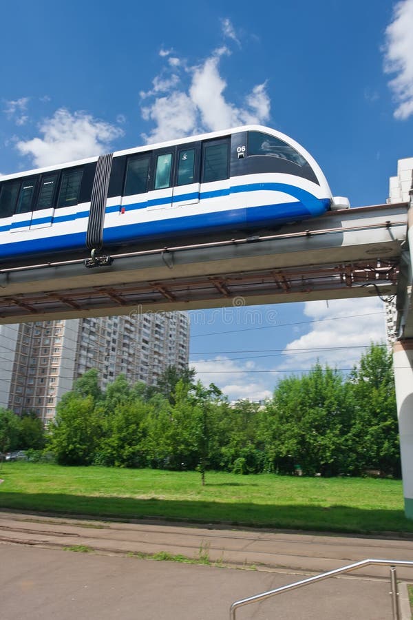 Monorail train stock image. Image of station, blue, railroad - 36814291