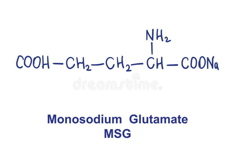 Monosodium Glutamate MSG Chemical Structure. Vector Illustration Hand ...