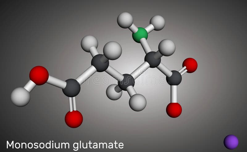 Monosodium Glutamate, MSG, Sodium Glutamate Molecule. it is Flavor ...